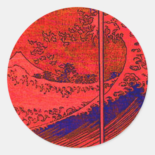 red wave classic round sticker | Zazzle