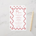 Red Wavy Border menu card with name | Zazzle