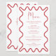 Red Wavy Border menu card with name | Zazzle