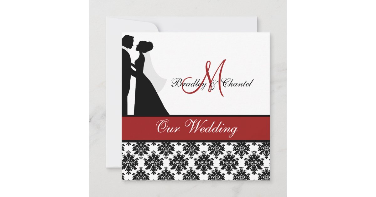Red Wedding Couple Wedding Invitation | Zazzle