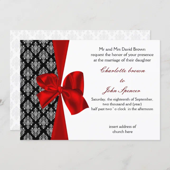 red wedding invitation | Zazzle
