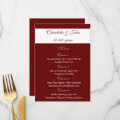 red wedding menu | Zazzle