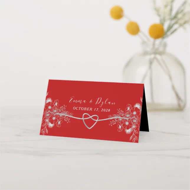 Red Wedding Place Card | Zazzle