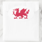 Red Welsh Dragon Oval Sticker | Zazzle