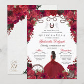 Red Western Charra Princess Ranchero Quinceanera Invitation | Zazzle