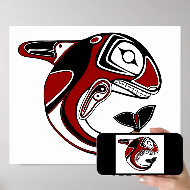 Red Whale Totem Canvas Print | Zazzle