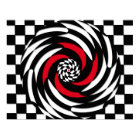 Red, White and Black Checker Vortex Print | Zazzle
