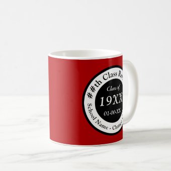 Red, White and Black Class Reunion Gift Ideas Coffee Mug | Zazzle