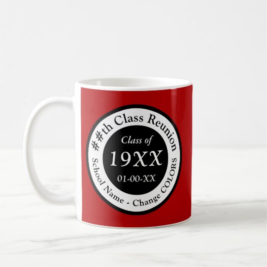 Red, White and Black Class Reunion Gift Ideas Coffee Mug | Zazzle.com