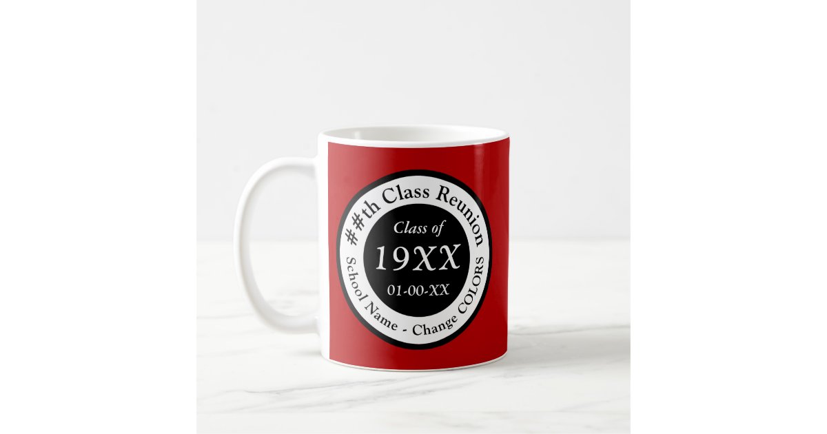 Red, White and Black Class Reunion Gift Ideas Coffee Mug | Zazzle