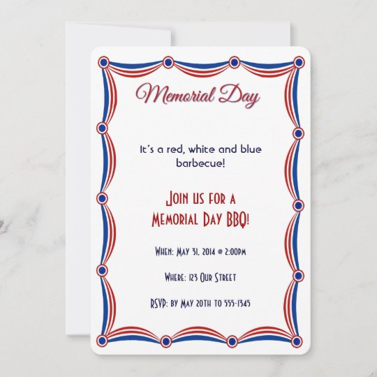 Red White and Blue Bunting Memorial Day Invitation | Zazzle.com