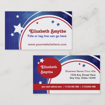 Red White and Blue Business Card | Zazzle