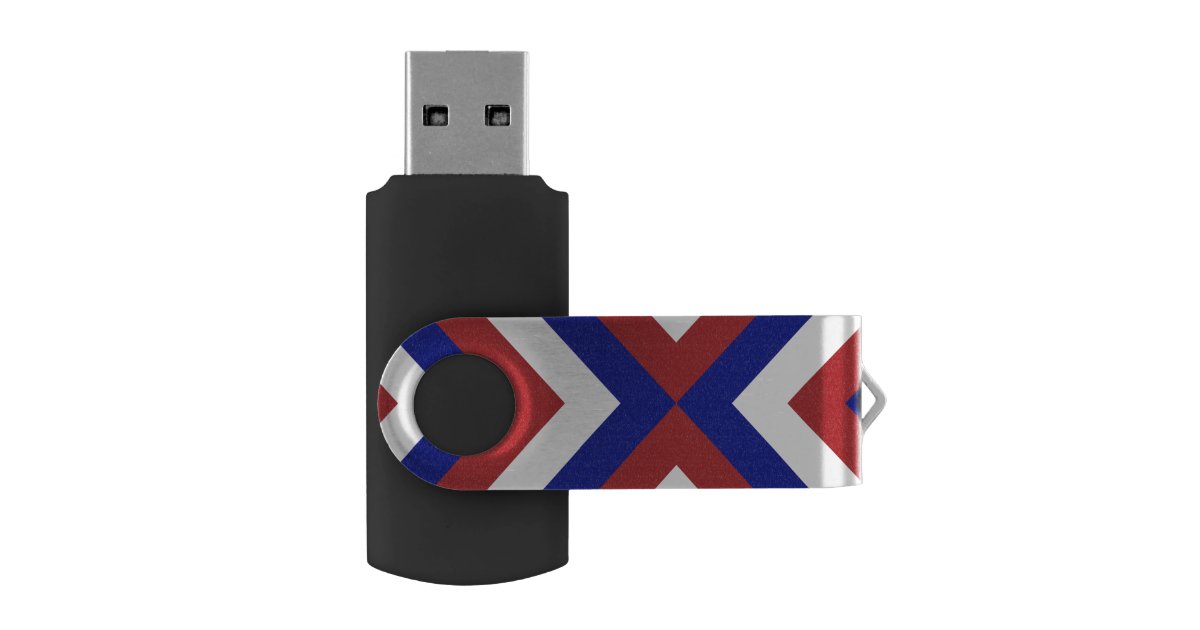 Red, White, and Blue Chevrons USB Flash Drive | Zazzle