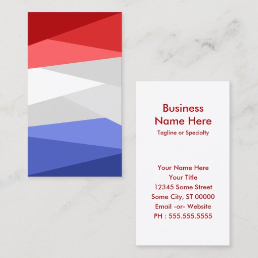 Red White and Blue Color Stacks Business Card | Zazzle