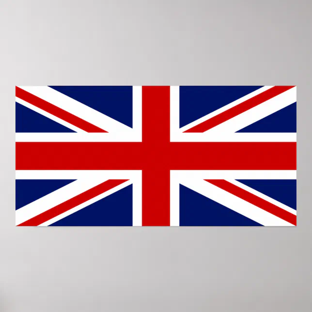 Red White and Blue Cross Flag of United Kingdom Poster | Zazzle