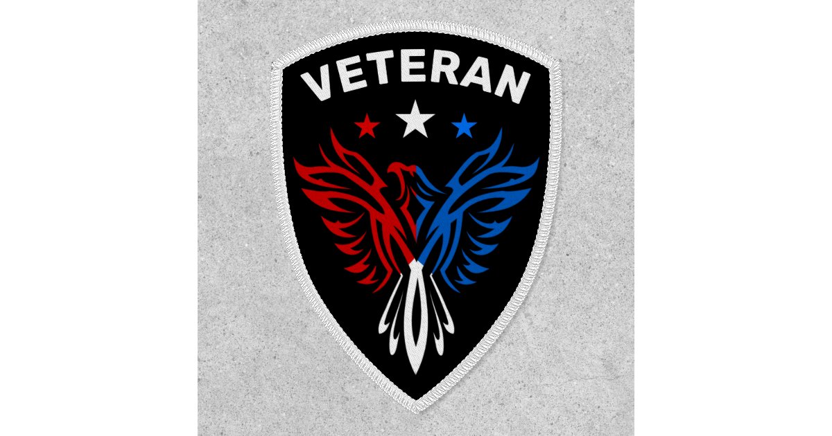 Red White and Blue Eagle Veteran Patch | Zazzle