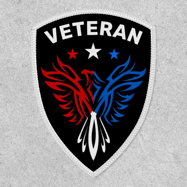 Red White and Blue Eagle Veteran Patch | Zazzle