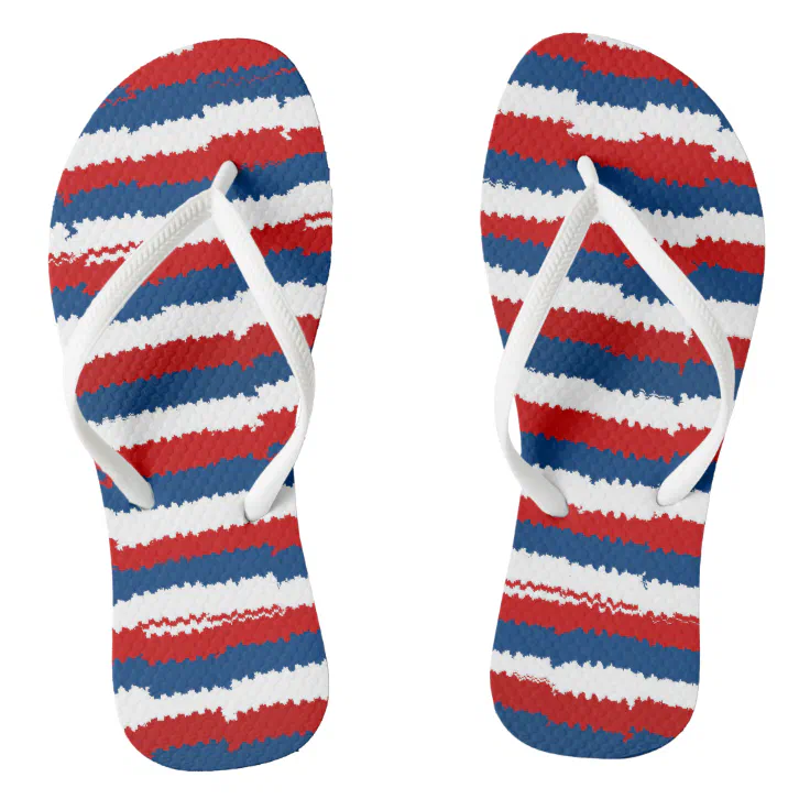 Red, White and Blue Flip Flops | Zazzle