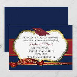 Red, White, and Blue Graduation Party Invitation | Zazzle