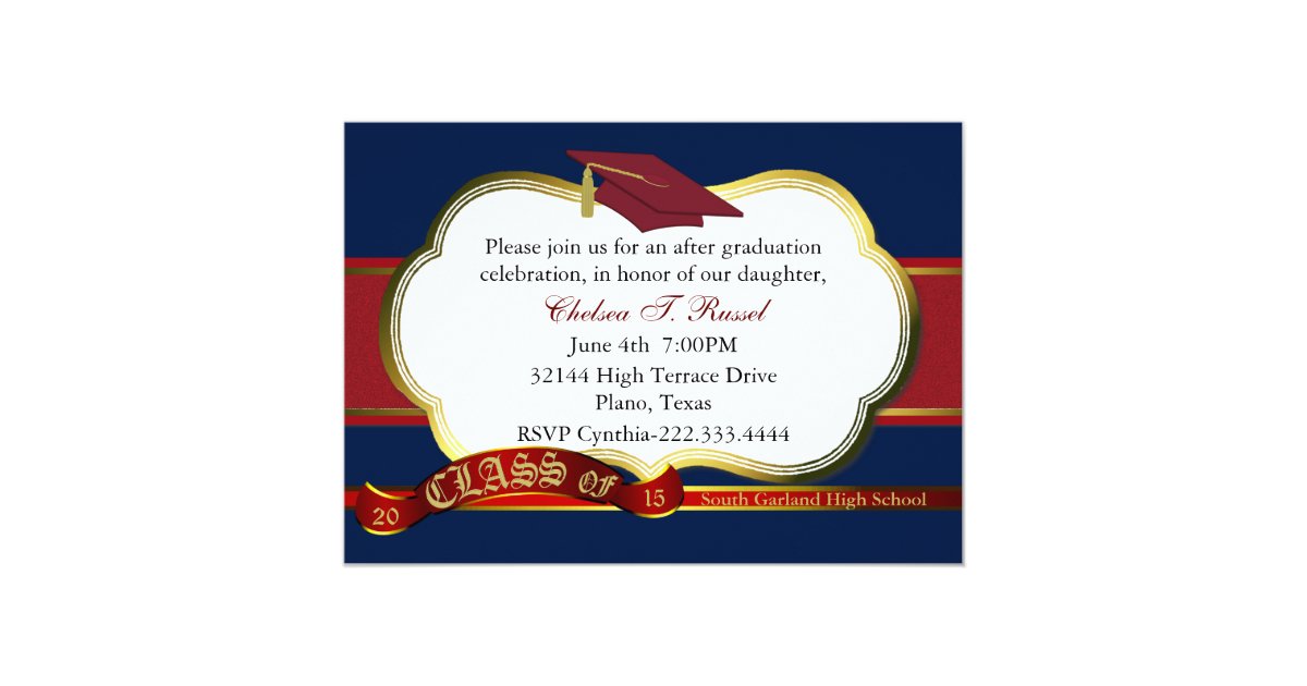 Red, White, and Blue Graduation Party Invitation | Zazzle.com