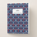 Red White And Blue Nautical Pattern Pocket Folder | Zazzle