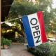 Red White and Blue Open Sign for Business Flag | Zazzle