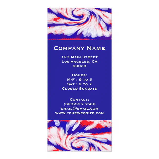 red white and blue rack card | Zazzle