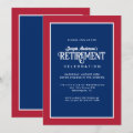 Red White and Blue Simple Elegant Retirement Party Invitation | Zazzle