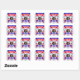 Red, White and Blue Square Sticker | Zazzle