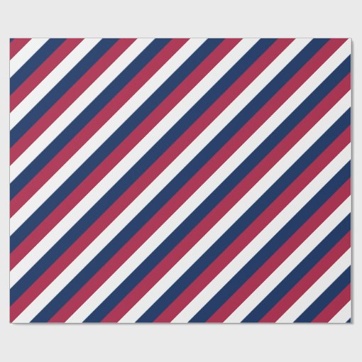 Red White and Blue Stripes Wrapping Paper | Zazzle