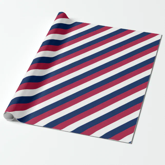 Red White and Blue Stripes Wrapping Paper | Zazzle