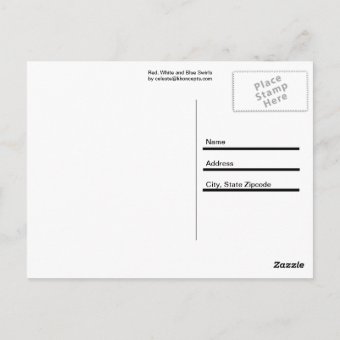 Red, White and Blue Swirls Postcard | Zazzle