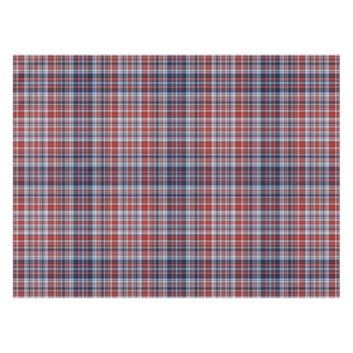 Red White and Blue Tartan Tablecloth | Zazzle