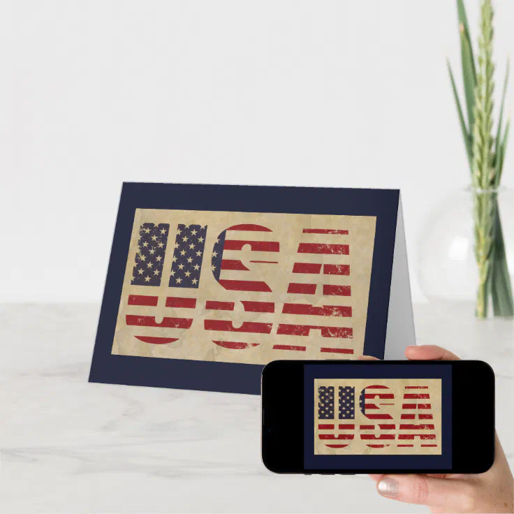 Red, White and Blue, U.S.A., Patriotic Card | Zazzle