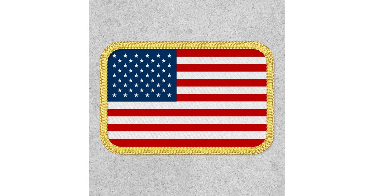 Red White and Blue US American Flag Patch | Zazzle