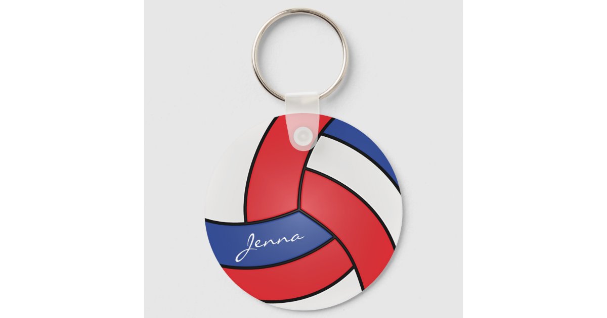 Red, White and Blue Volleyball Design Keychain | Zazzle