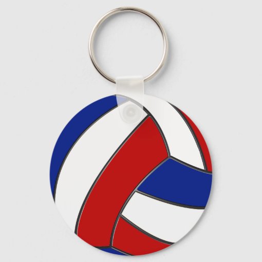 Red White and Blue Volleyball Keychains, Your Text Keychain | Zazzle