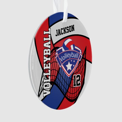 Red, White and Blue Volleyball Logo Ornament | Zazzle