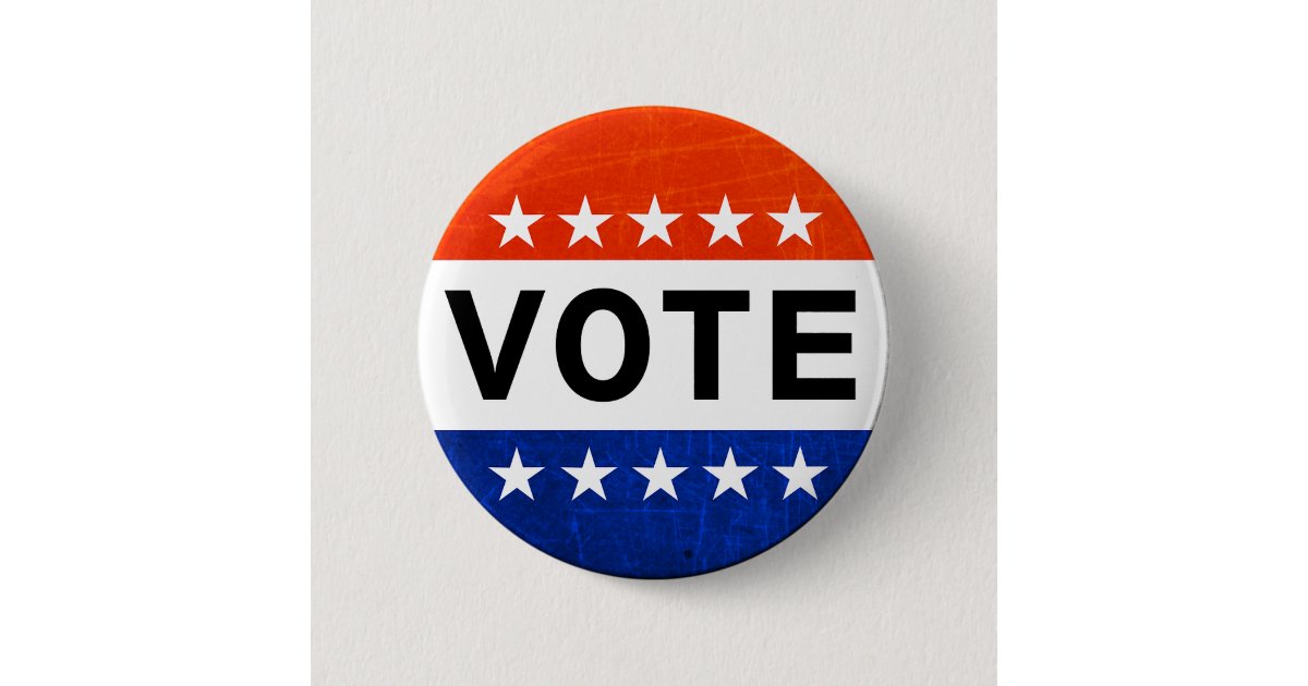 Red White and Blue Vote Patriotic Button | Zazzle