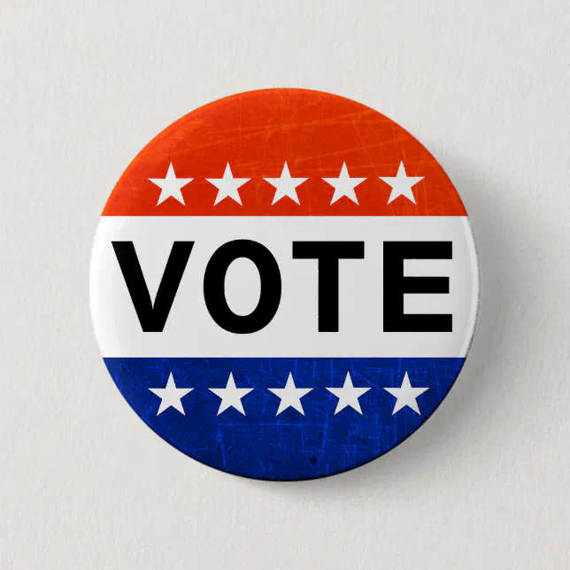 Red White and Blue Vote Patriotic Button | Zazzle
