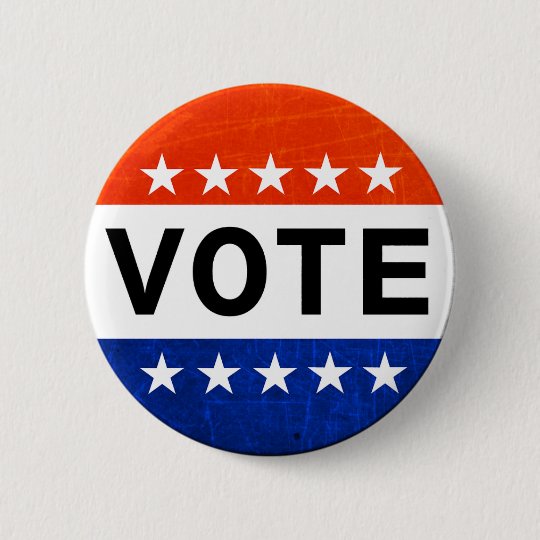Red White and Blue Vote Patriotic Button | Zazzle.com