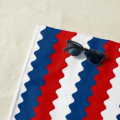 Red, White and Blue Wavy Stripe Beach Towel | Zazzle
