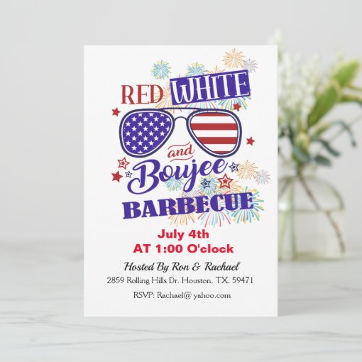 Red White And Boujee 4th Of July BBQ Invitation | Zazzle