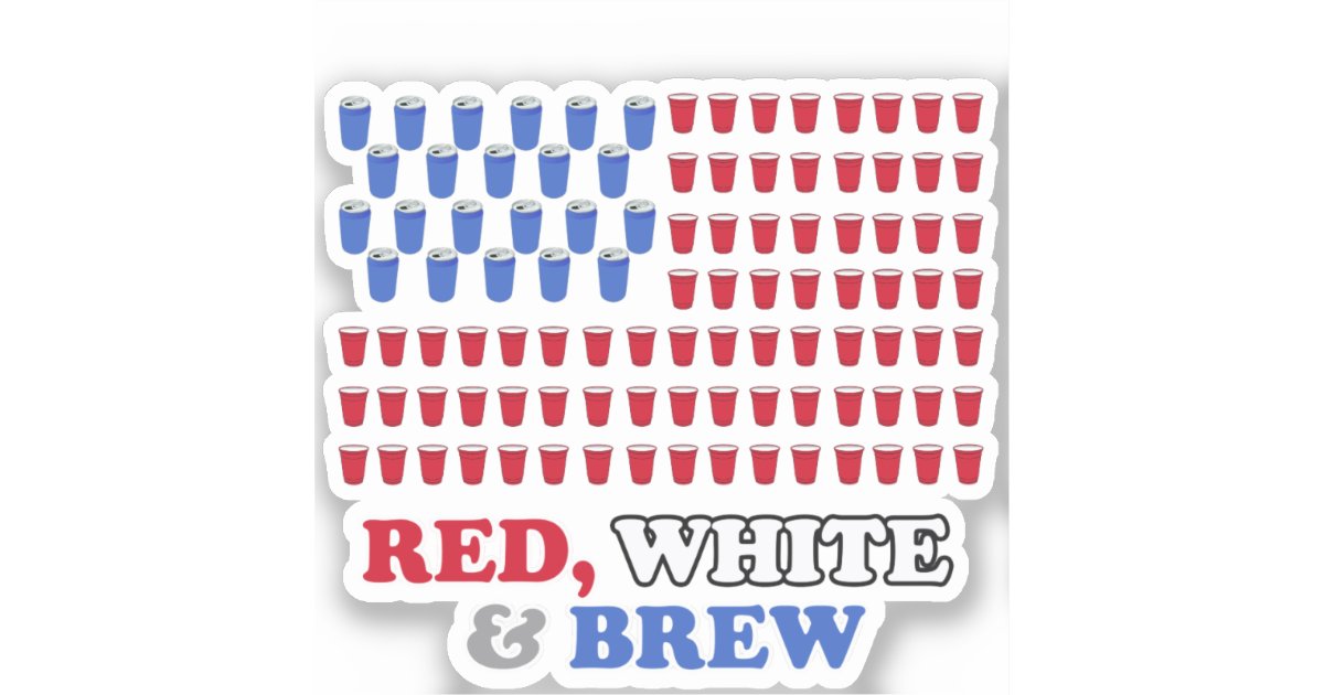 Red White and Brew Sticker | Zazzle