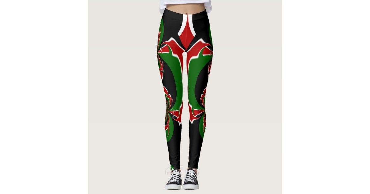 Red White And Green Leggings | Zazzle