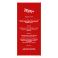 Red white birthday program dinner menu card | Zazzle
