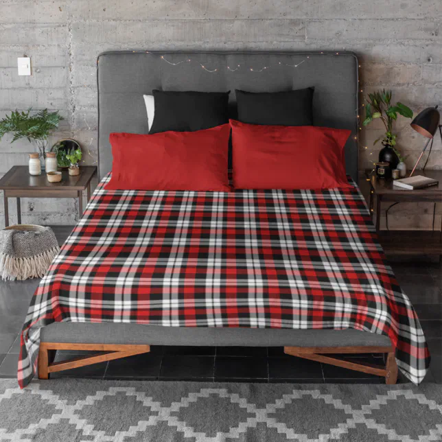 Red White Black Buffalo Check Plaid Pattern Duvet Cover | Zazzle