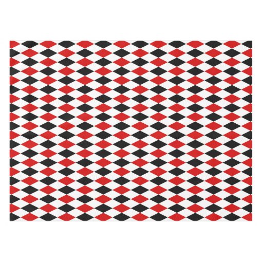 Red White Black Harlequin Diamond Pattern Tablecloth | Zazzle