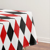 Red White Black Harlequin Diamond Pattern Tablecloth | Zazzle