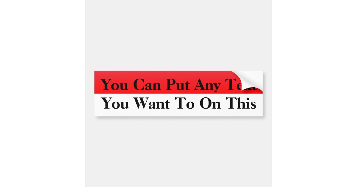 Red & White Blank Bumper Sticker | Zazzle